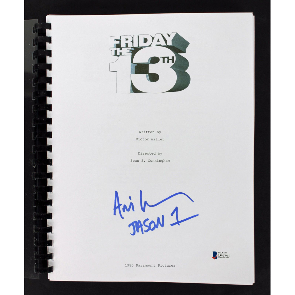 Ari Lehman Signed "Friday the 13th" Movie Script Inscribed "Jason 1 ...