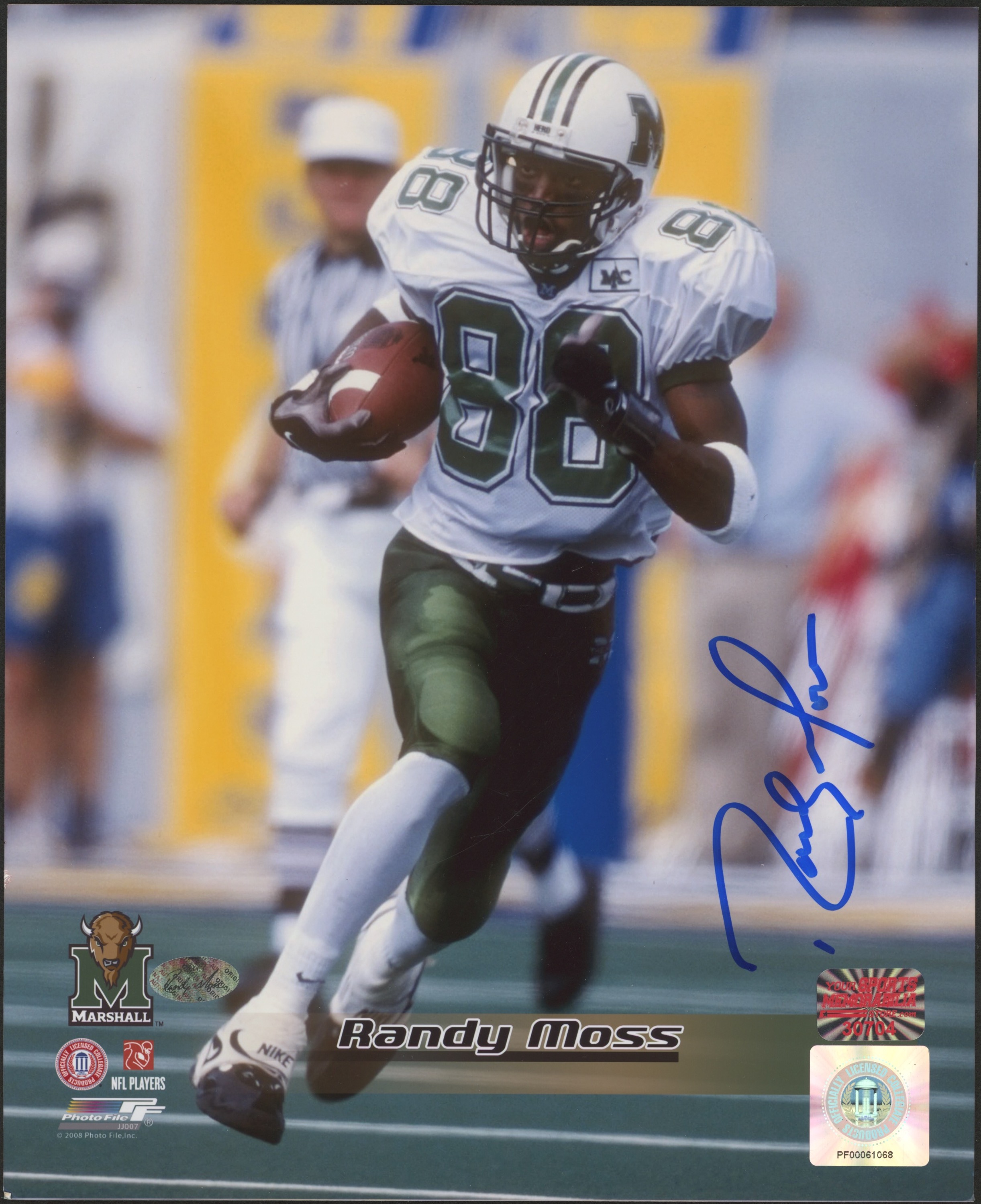 Randy Moss Signed Marshall Thundering Herd 8x10 Photo (Your Sports ...