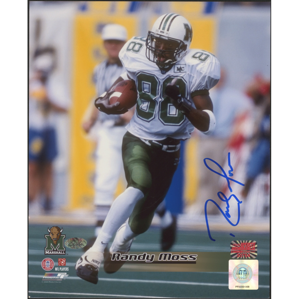 Randy Moss Signed Marshall Thundering Herd 8x10 Photo (Your Sports ...