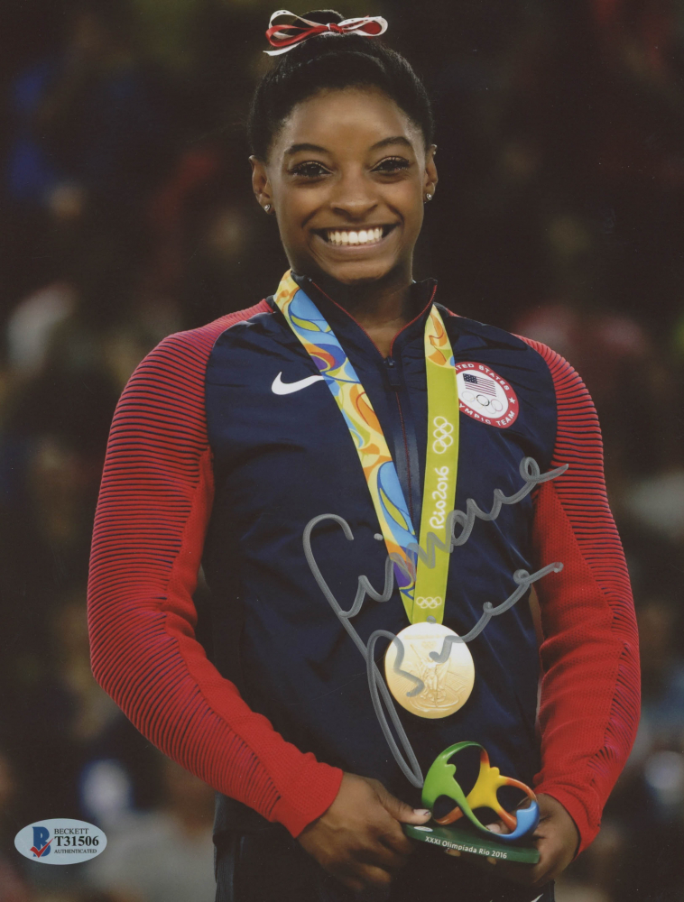 Simone Biles Signed Team USA 8x10 Photo (Beckett COA) | Pristine Auction
