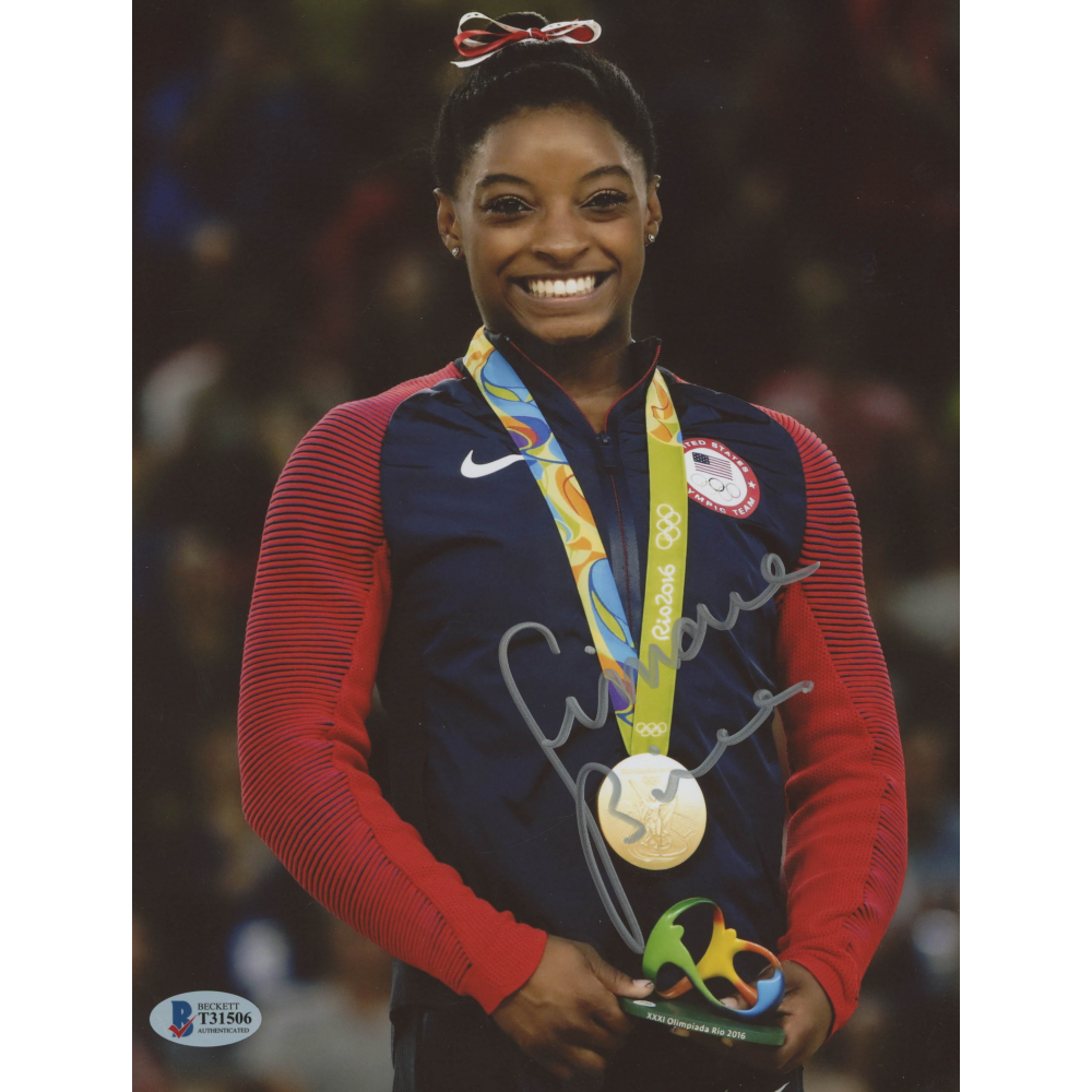 Simone Biles Signed Team USA 8x10 Photo (Beckett COA) | Pristine Auction