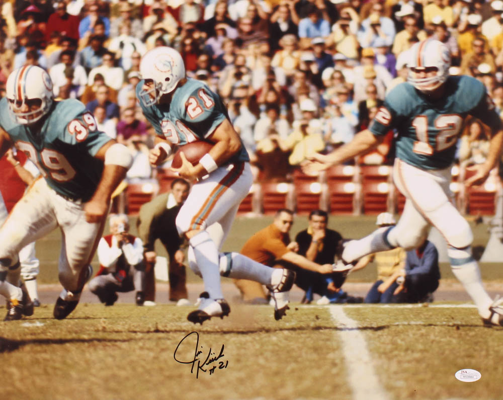Jim Kiick Signed Dolphins 16x20 Photo (JSA COA) | Pristine Auction