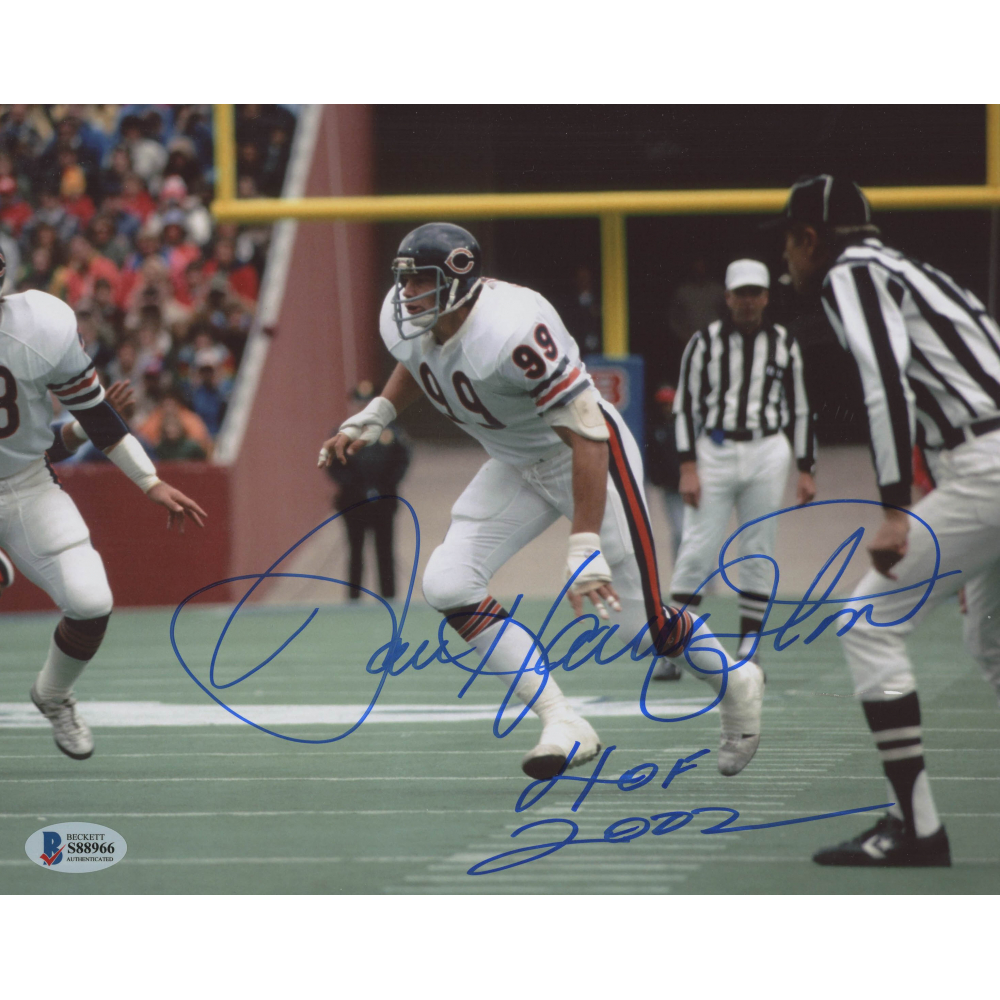 Dan Hampton Signed Bears 8x10 Photo Inscribed "HOF 2002" (Beckett COA ...