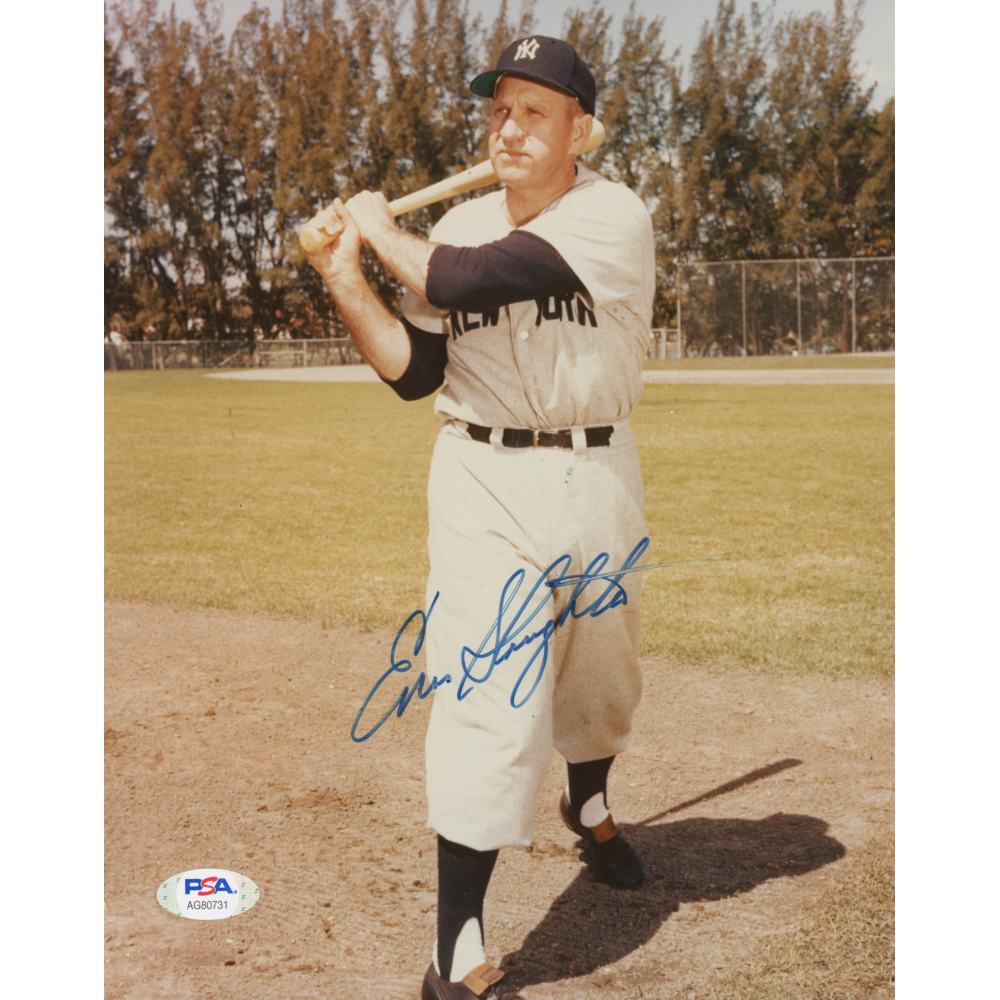 Enos Slaughter Signed Yankees 8x10 Photo (PSA COA) | Pristine Auction