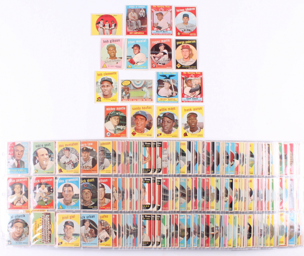 1959 Topps Complete Set of (572) Baseball Cards with #10 Mickey Mantle ...