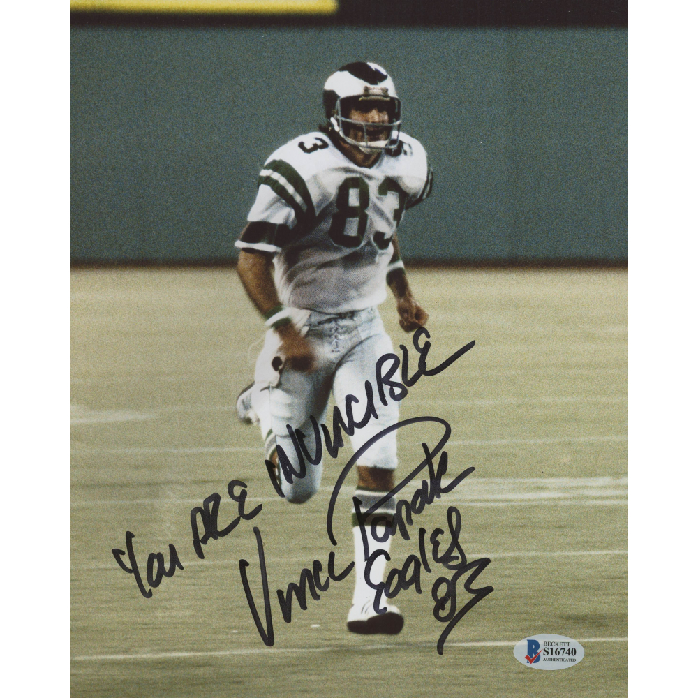 Vincent Papale Signed Eagles 8x10 Photo Inscribed "You Are Invincible ...