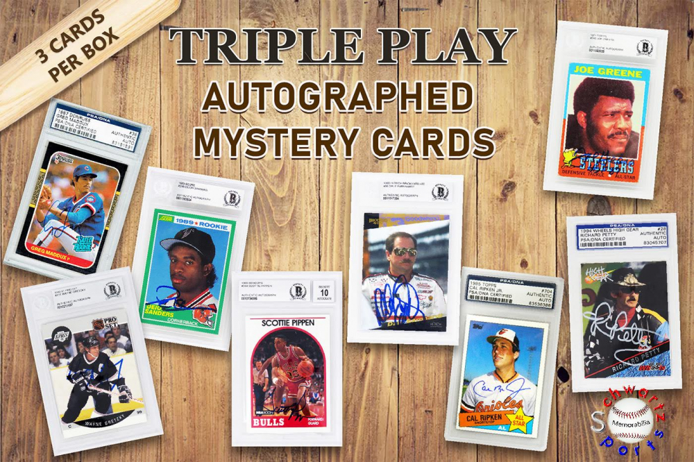 Schwartz Sports - Triple Play Legends Autographed Sports Card Mystery ...