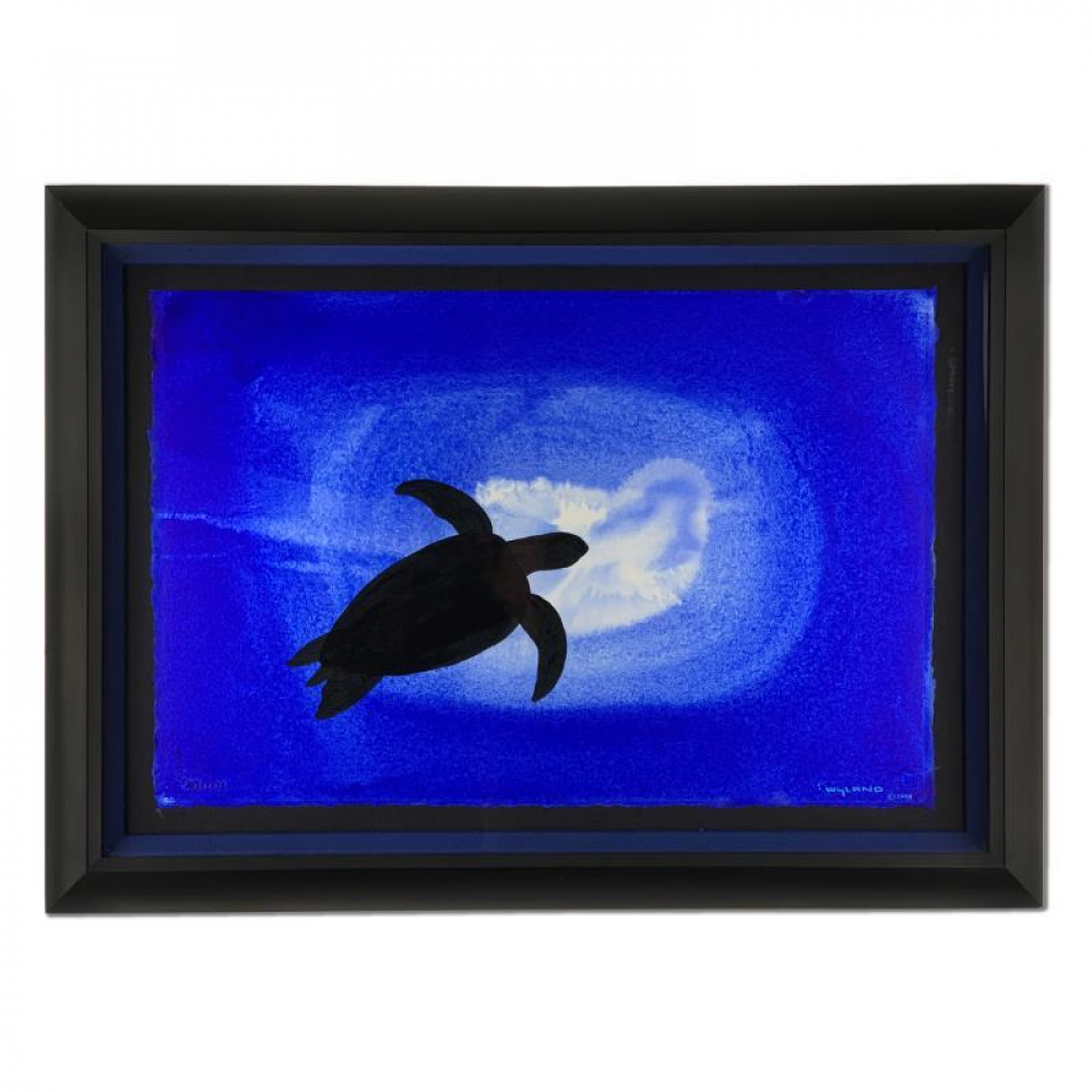 Wyland Signed "Turtle" 29x21 Custom Framed Original Painting | Pristine ...
