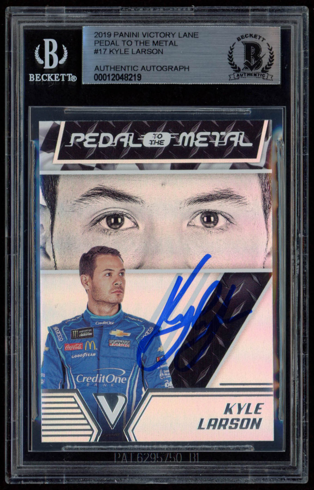 Kyle Larson Signed 2019 Panini Victory Lane Pedal to the Metal #17 (BGS ...