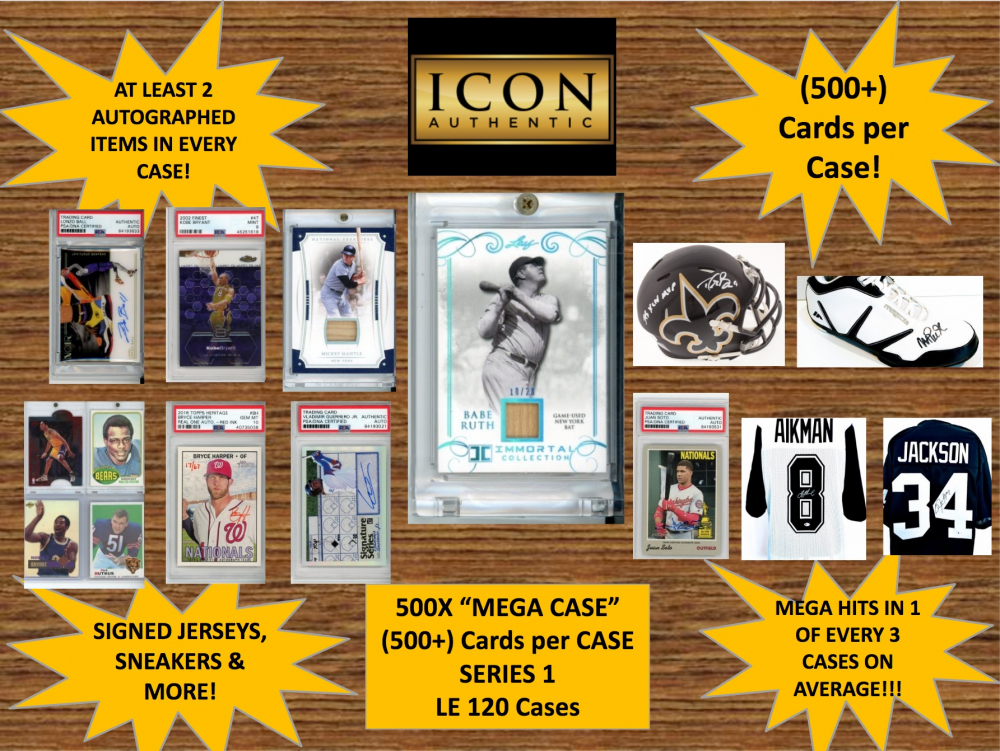 ICON AUTHENTIC 500X “MEGA CASE” SERIES 1 - (500+ Cards per Case) THE ...