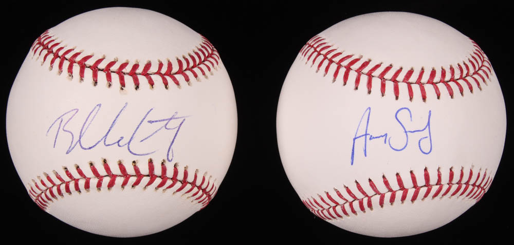 Lot of (2) Signed Baseballs with Brandon McCarthy Signed Signature ...