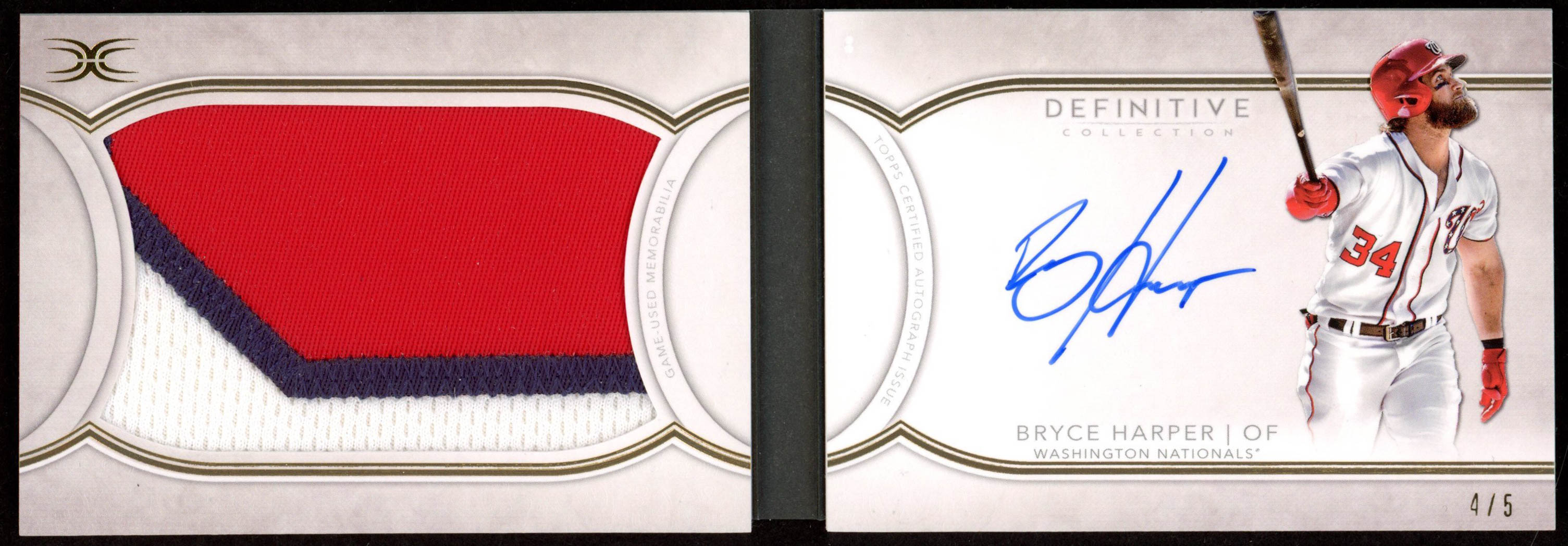 Bryce Harper 2018 Topps Definitive Collection Autograph Patch Booklet # ...