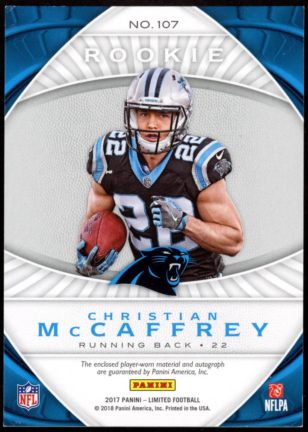 Christian McCaffrey 2017 Limited Gold Spotlight #107 Jersey Autograph ...