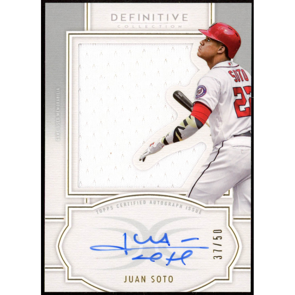 Juan Soto 2020 Topps Definitive Collection Autograph Relics #ARCJS ...