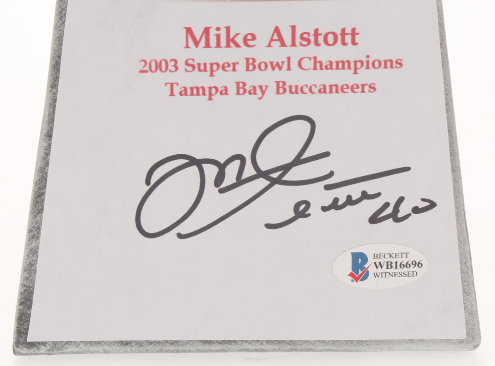 Mike Alstott Signed Buccaneers 15” Lombardi Football Championship ...