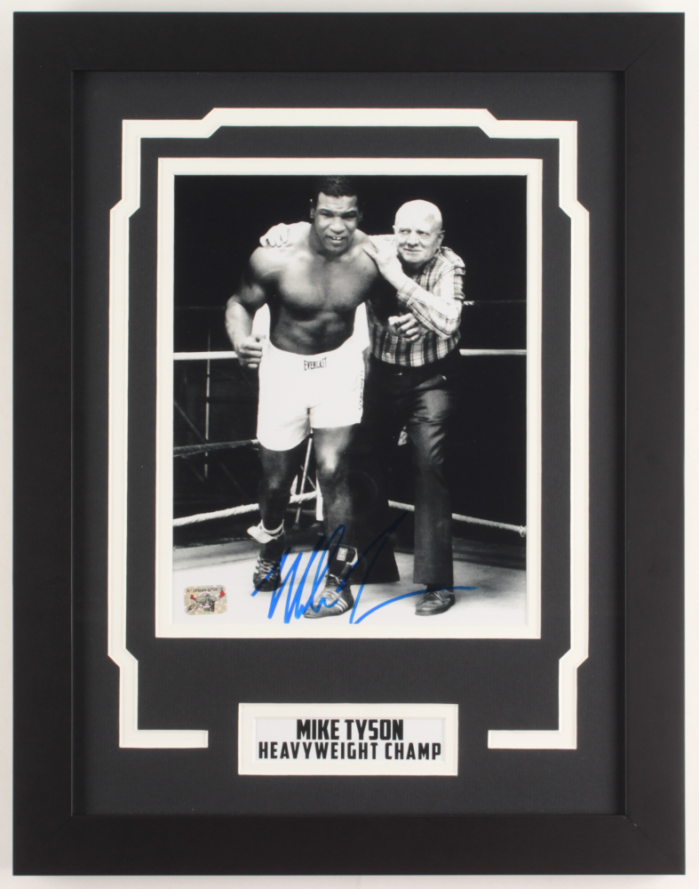 Mike Tyson Signed 14x18 Custom Framed Photo Display (Fiterman Hologram ...