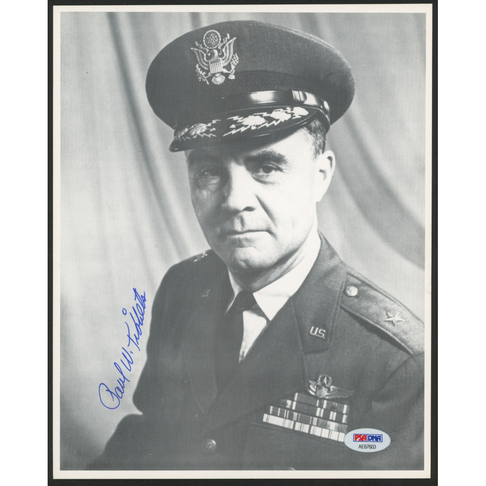 Paul Tibbets Signed Wwii 8x10 Photo Psa Coa Pristine Auction