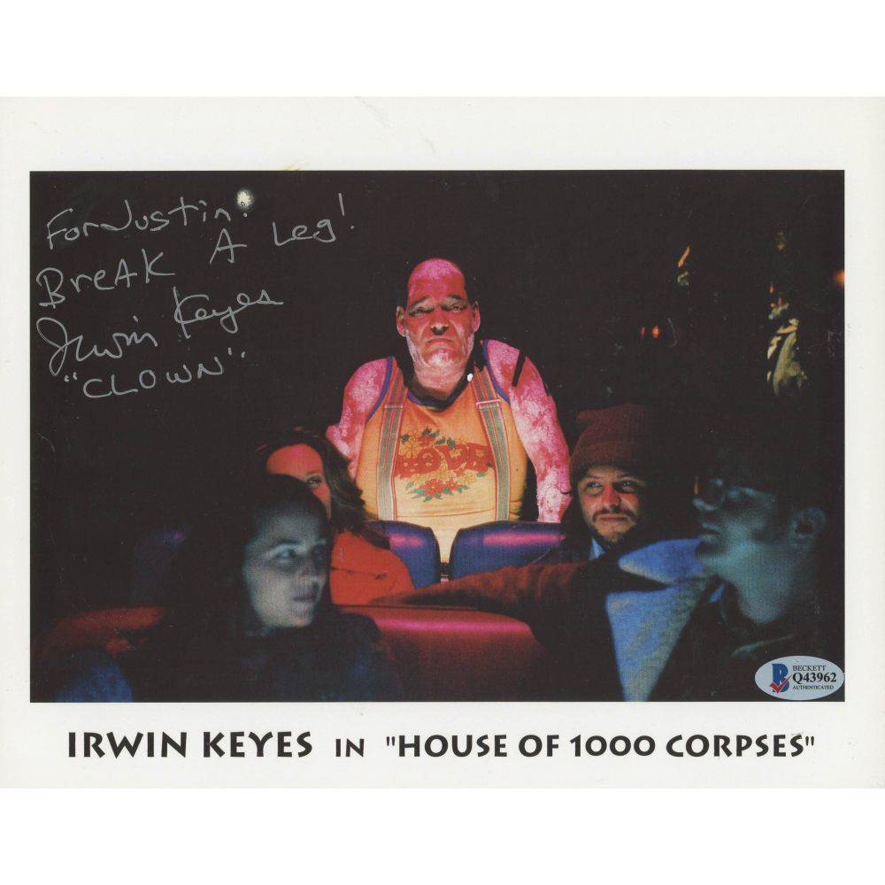 Irwin Keyes Signed "House of 1000 Corpses" 8x10 Photo Inscribed "Break ...
