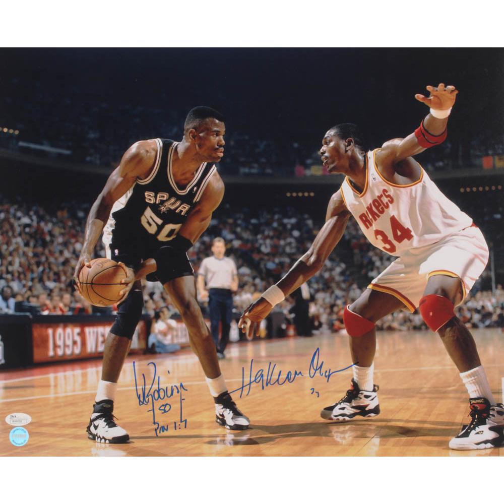 Hakeem Olajuwon & David Robinson Signed 16x20 Photo (JSA COA & Fiterman ...