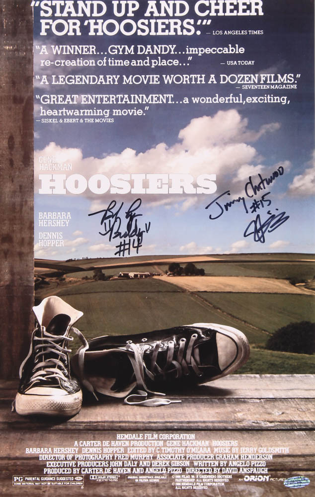 Maris Valainis & Brad Long Signed "Hoosiers" 11x17 Photo Inscribed ...