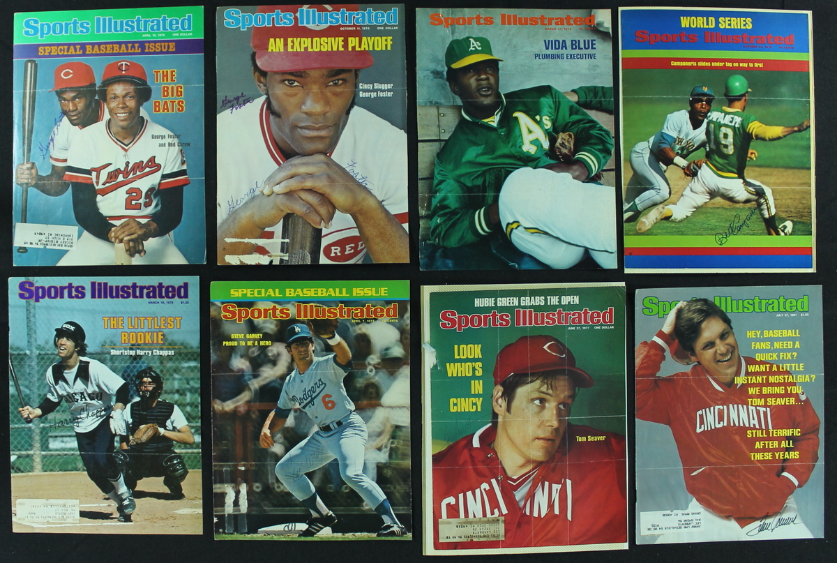 Lot of (16) Signed & Inscribed Sports Illustrated Magazine Covers with ...