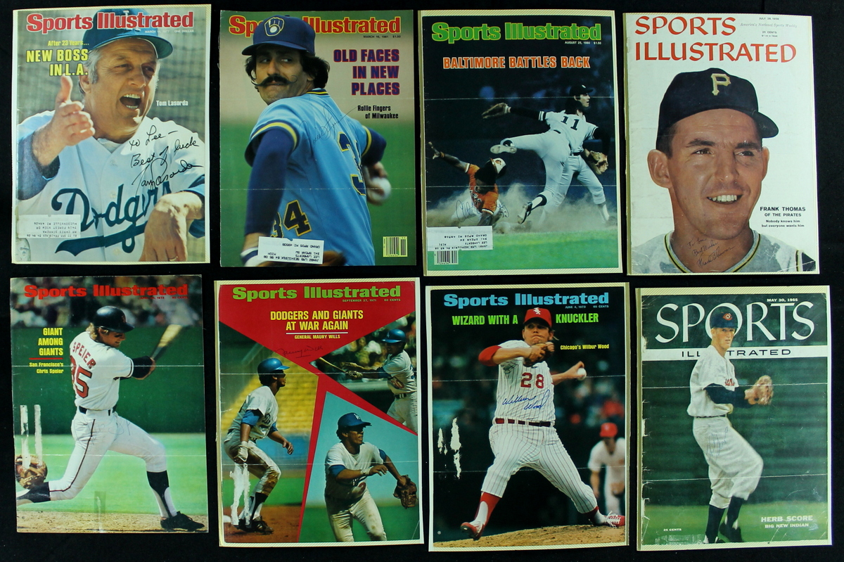 Lot of (16) Signed & Inscribed Sports Illustrated Magazine Covers with ...