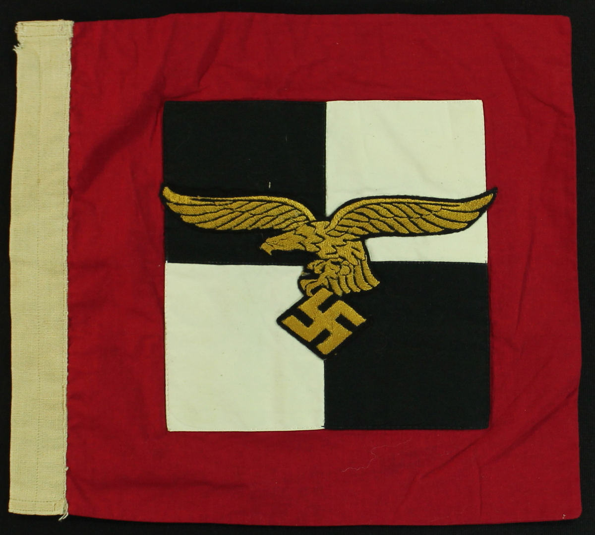 German Nazi Luftwaffe Car Pennant (Red, Navy & White) | Pristine Auction