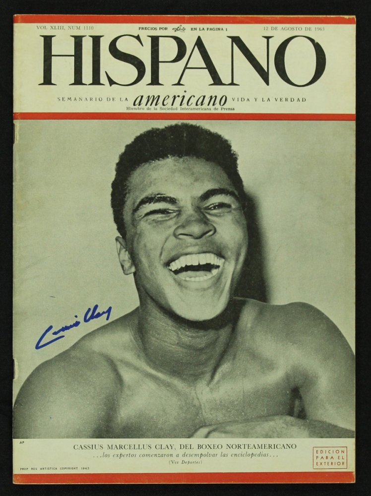 Muhammad Ali Signed Vintage 1963 Hispano Magazine Signed "Cassius Clay ...