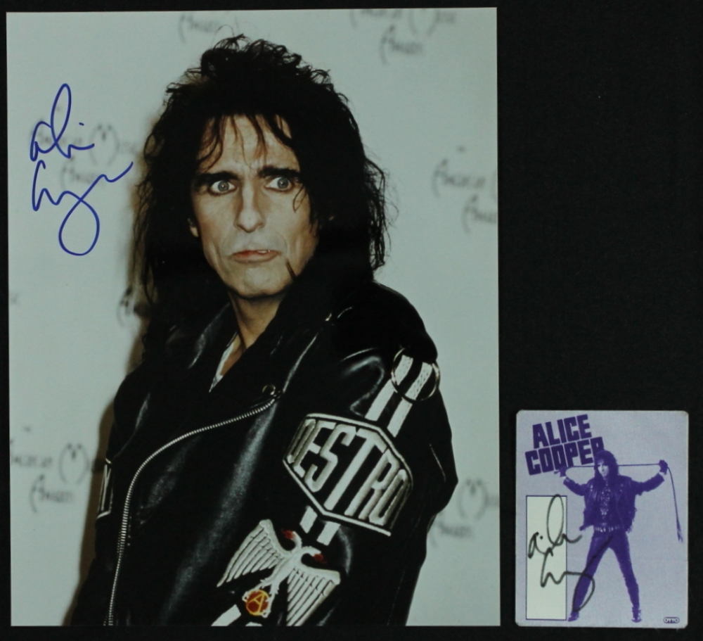 Lot of (2) Alice Cooper Signed Items (PA LOA) | Pristine Auction