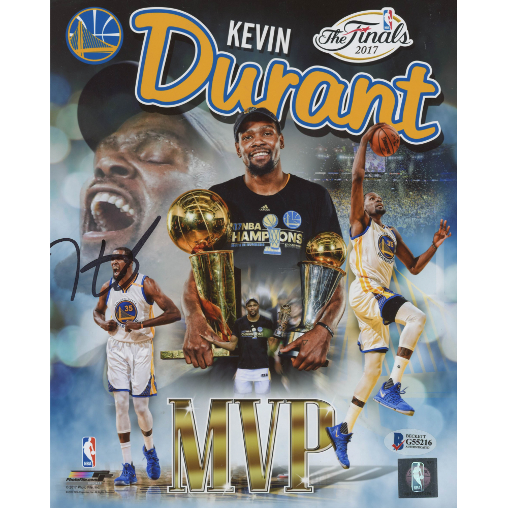Kevin Durant Signed Warriors 2017 Finals MVP 8x10 Photo (JSA Hologram ...