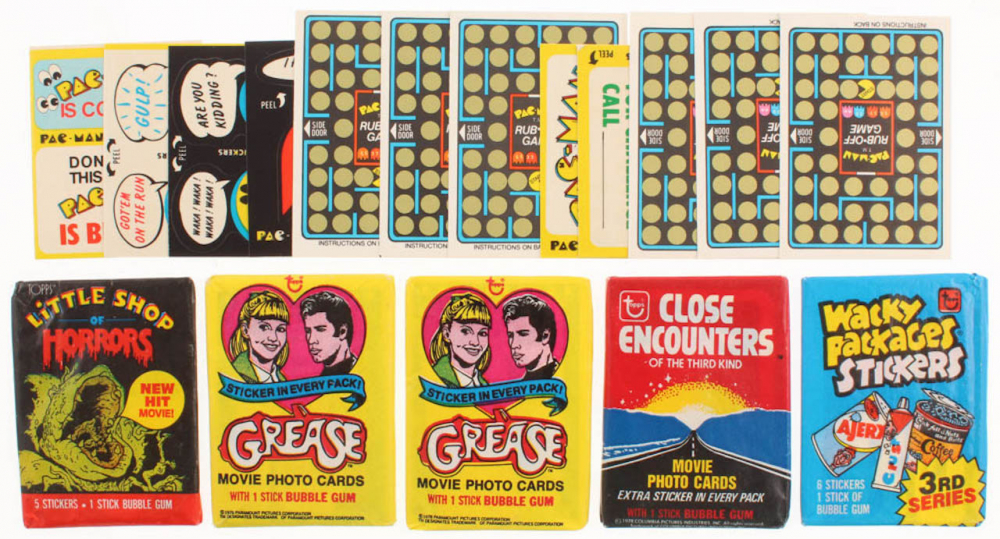 Lot of (17) Vintage Trading Cards with 1980 Midway Pac-Man Stickers ...