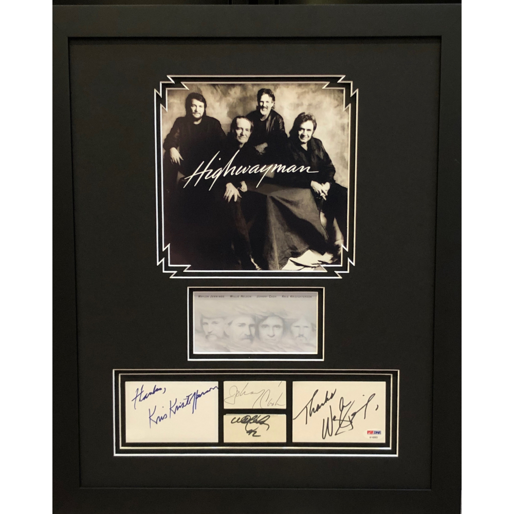 "The Highwaymen" 18x22 Custom Framed Cut Display Signed by (4) with ...