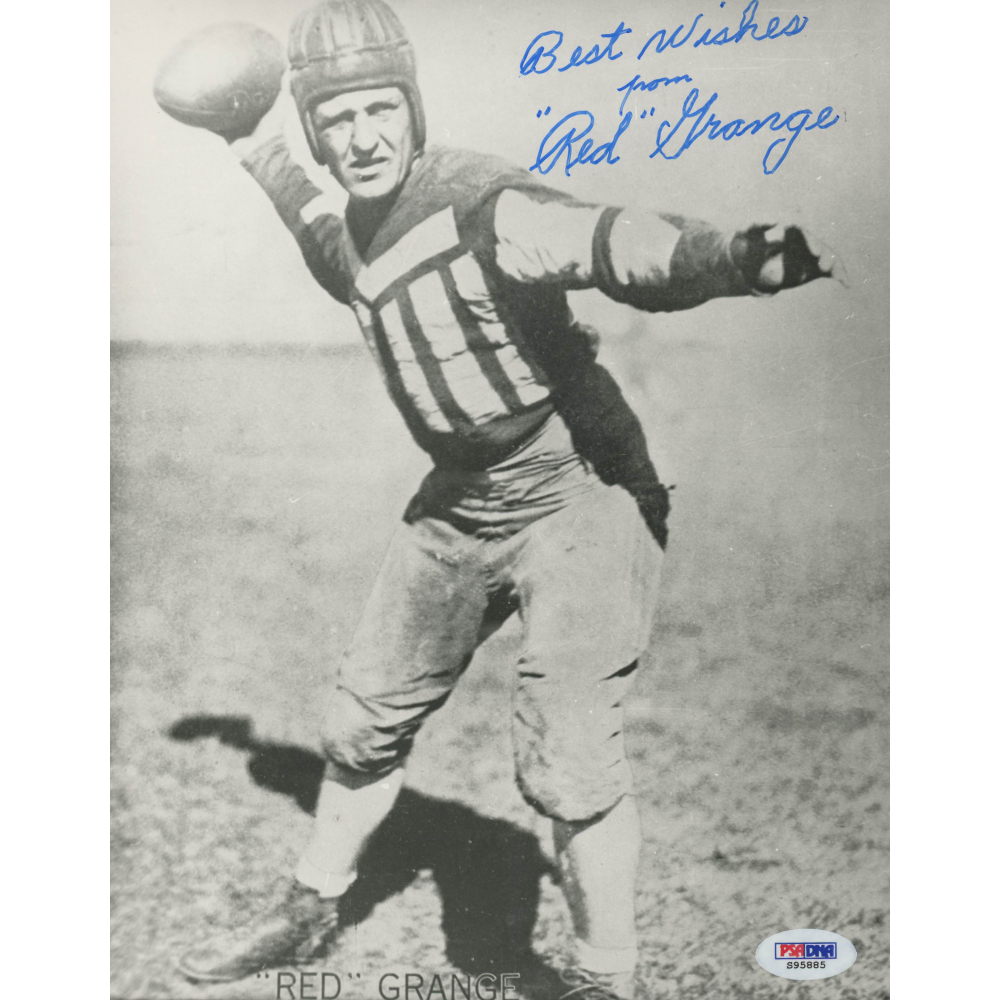 Red Grange Signed Bears 8x10 Photo Inscribed "Best Wishes From" (PSA ...