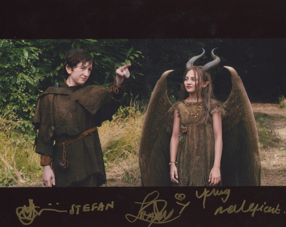 Isobelle Molloy & Michael Higgins Signed "Maleficent" 8x10 Photo Inscribed "Stefan" & "Young ...