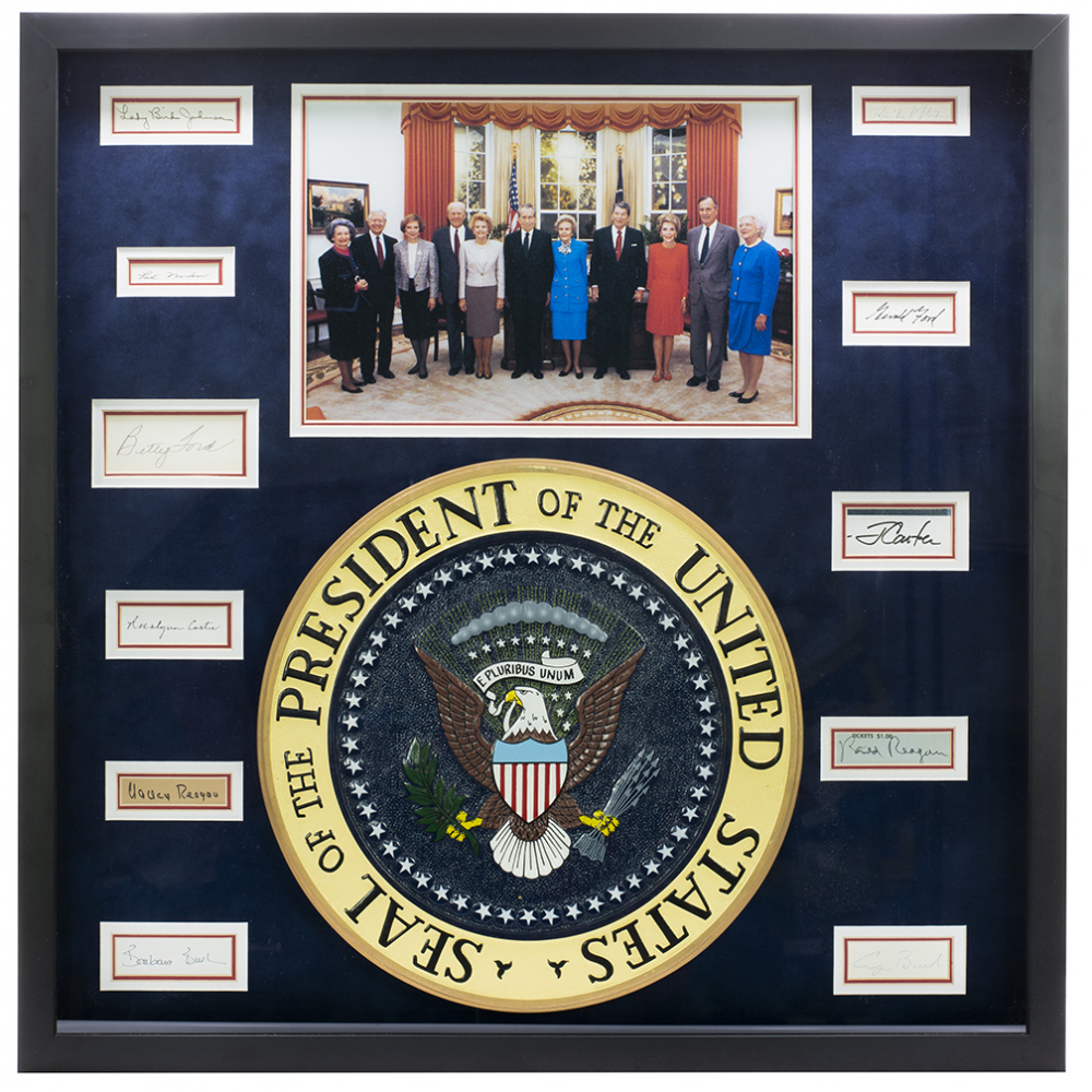 "United States Presidents & First Ladies" 27x27 Custom Framed Cut ...