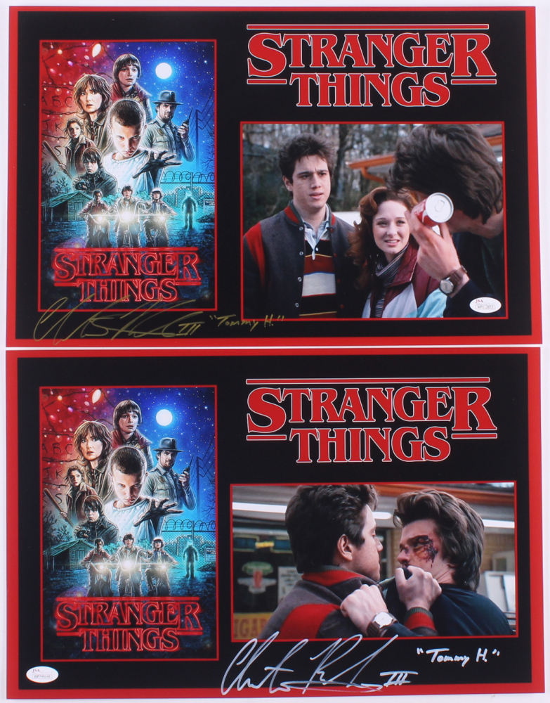 Lot of (2) Chester Rushing Signed "Stranger Things" 11x17 Photos ...
