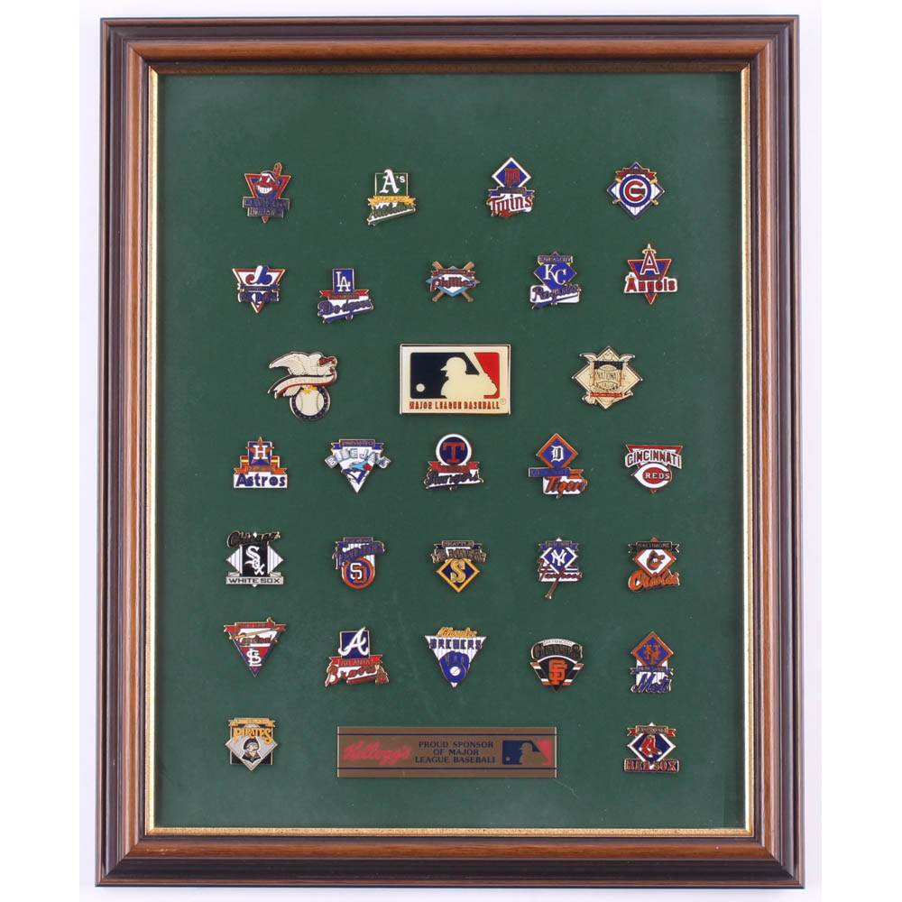Vintage MLB 13x16 Custom Framed Pin Set Display | Pristine Auction