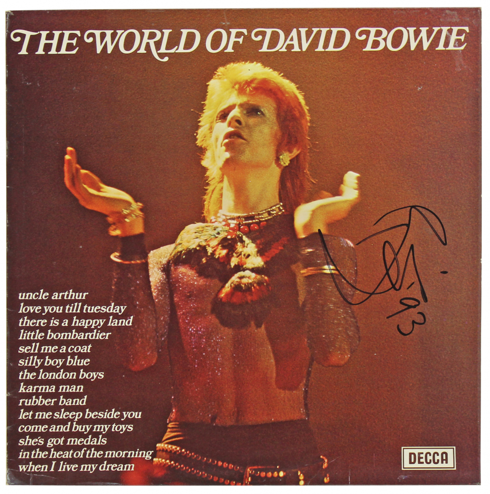 David Bowie Signed "The World of David Bowie" Record Album Cover ...