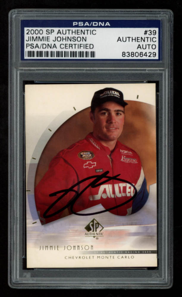 Jimmie Johnson Signed 2000 SP Authentic #39 RC (PSA Encapsulated ...