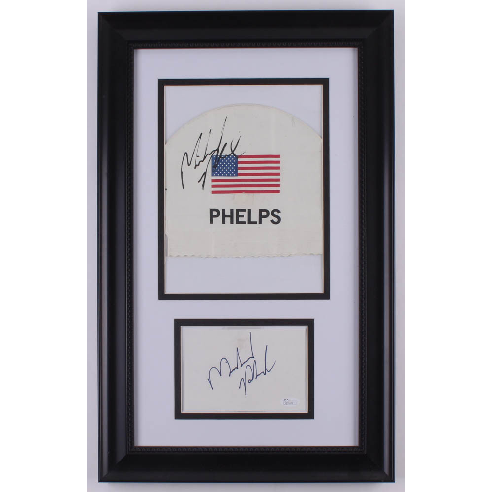 Michael Phelps Signed Team USA 18x23 Custom Framed Cut Display (JSA ...