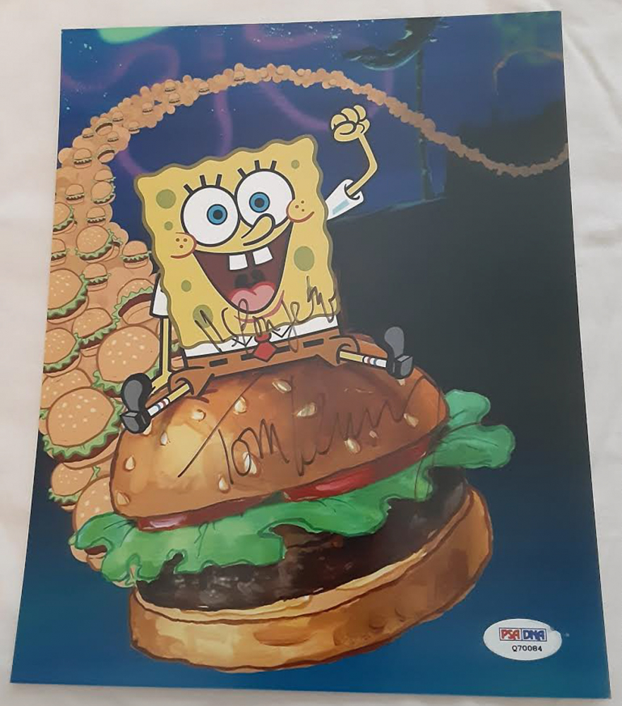 Tom Kenny Signed "Spongbob Squarepants" 8x10 Photo Inscribed "Spongebob ...