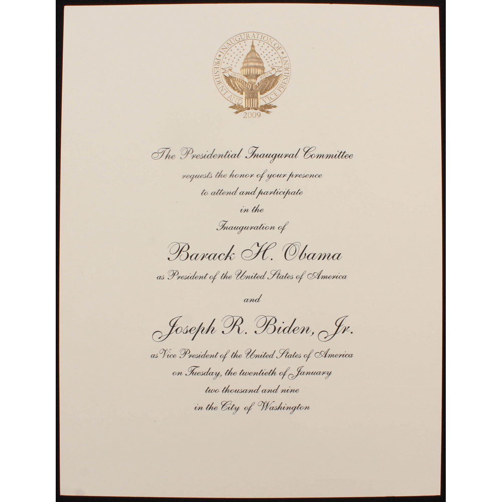 2009 Barrack Obama Presidential Inauguration Invitation | Pristine Auction