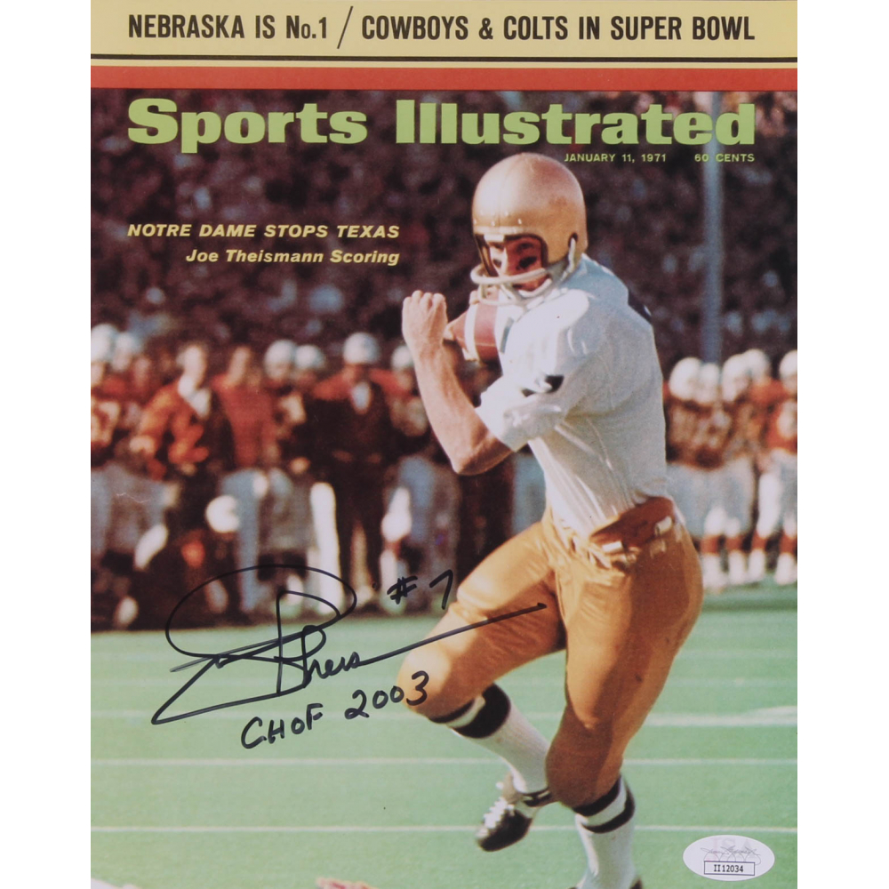 Joe Theismann Signed 8x10 Photo Inscribed "CHOF 2003" (JSA COA ...