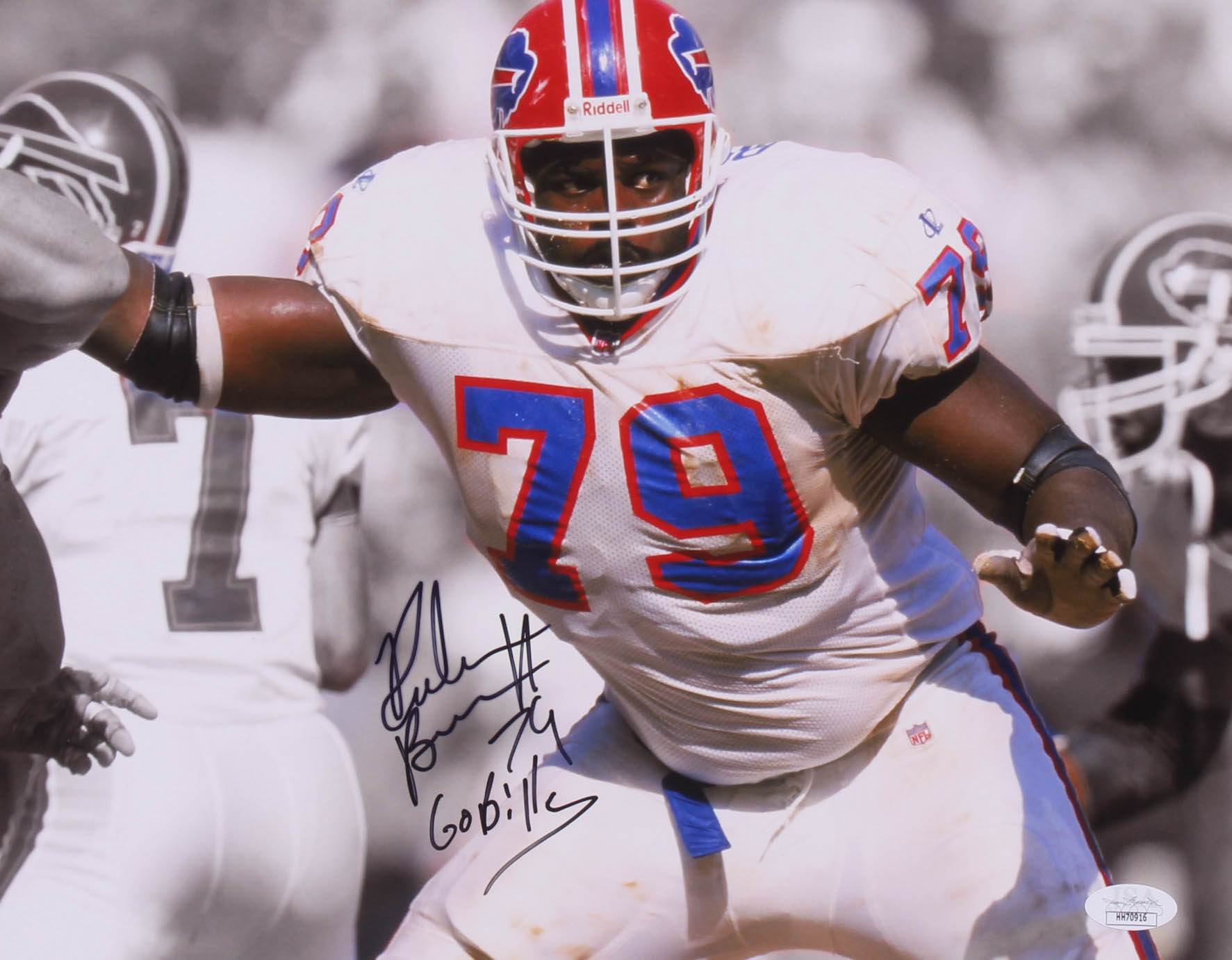 Ruben Brown Signed Bills 11x14 Photo Inscribed "Go Bills" (JSA COA ...