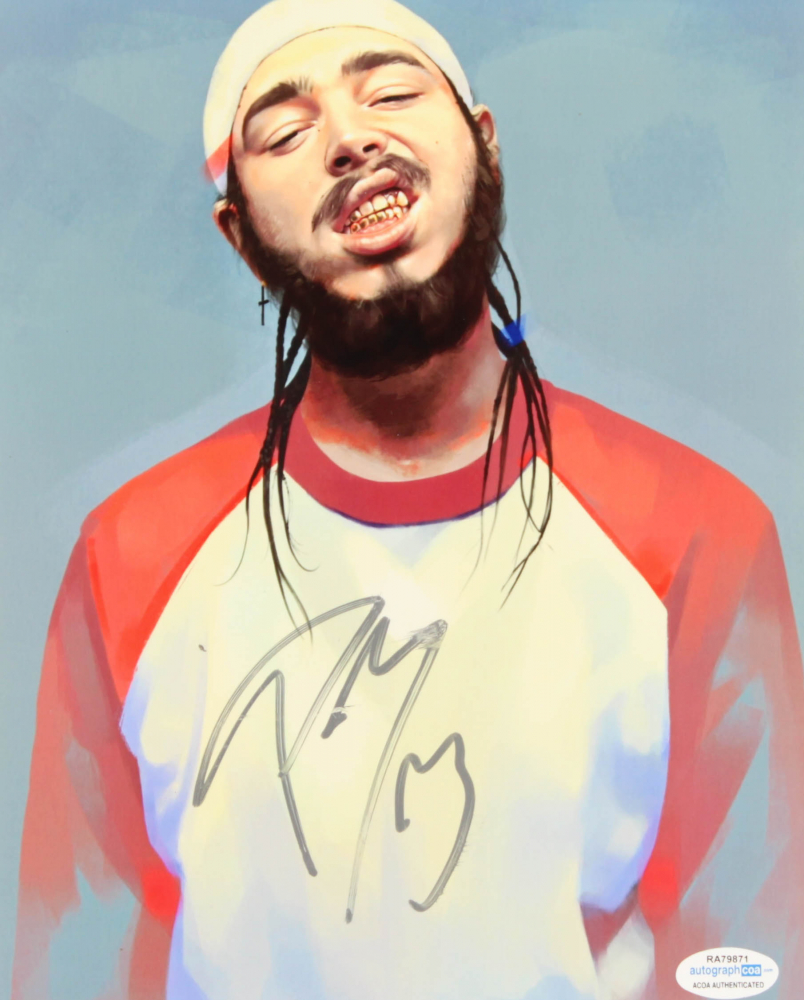 Post Malone Signed 8x10 Photo (AutographCOA COA) | Pristine Auction