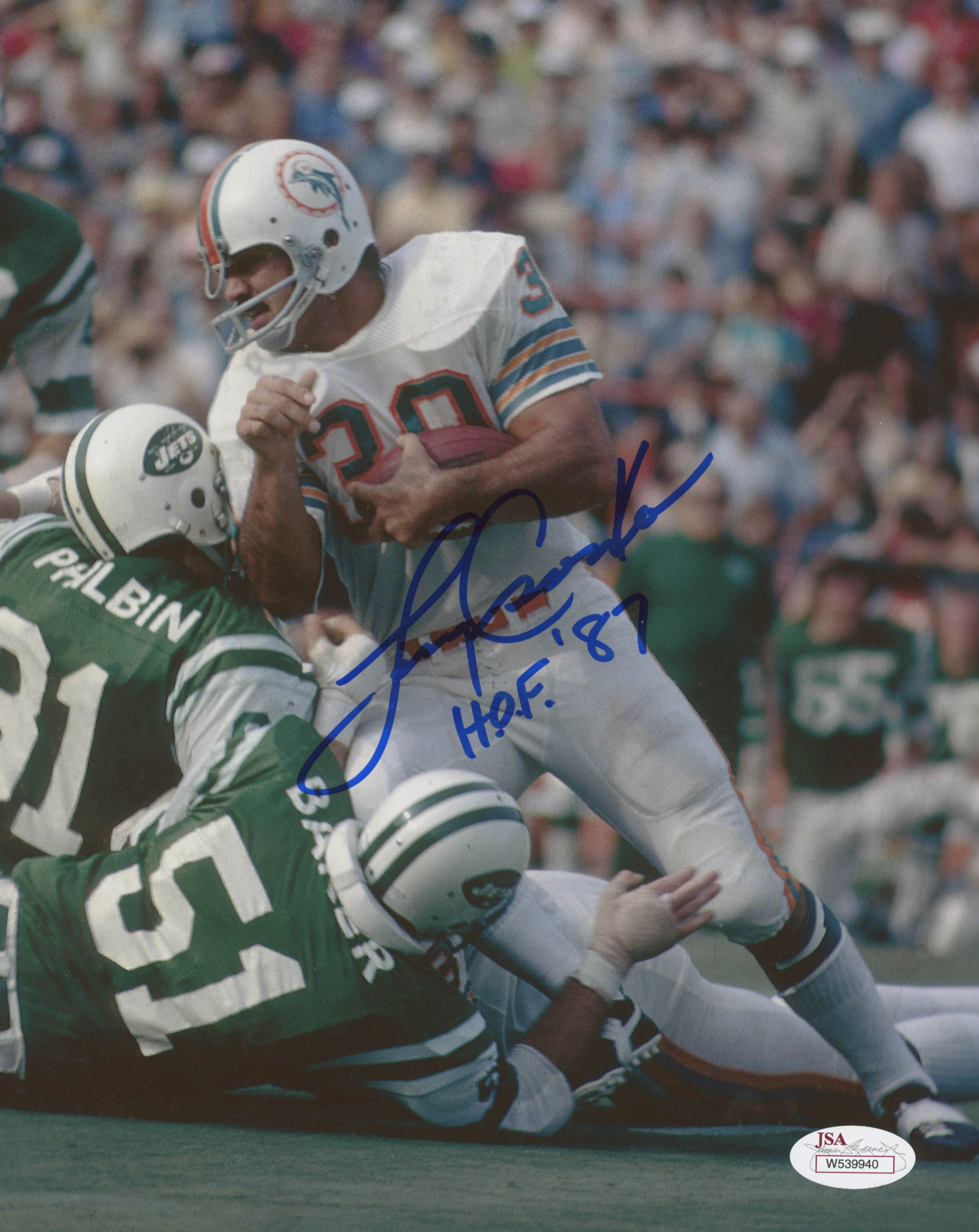 Larry Csonka Signed Dolphins 8x10 Photo Inscribed "H.O.F. '87" (JSA COA ...
