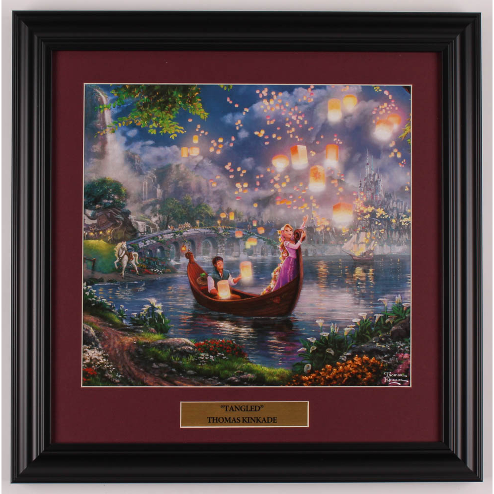 Thomas Kinkade Walt Disney's "Tangled" 16.5x16.5 Custom Framed Print ...