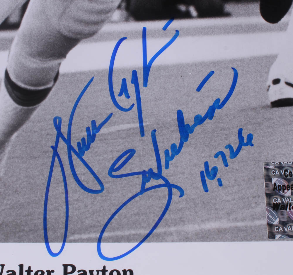 Walter Payton, Gale Sayers & Dick Butkus Signed Bears 18x30 Custom ...