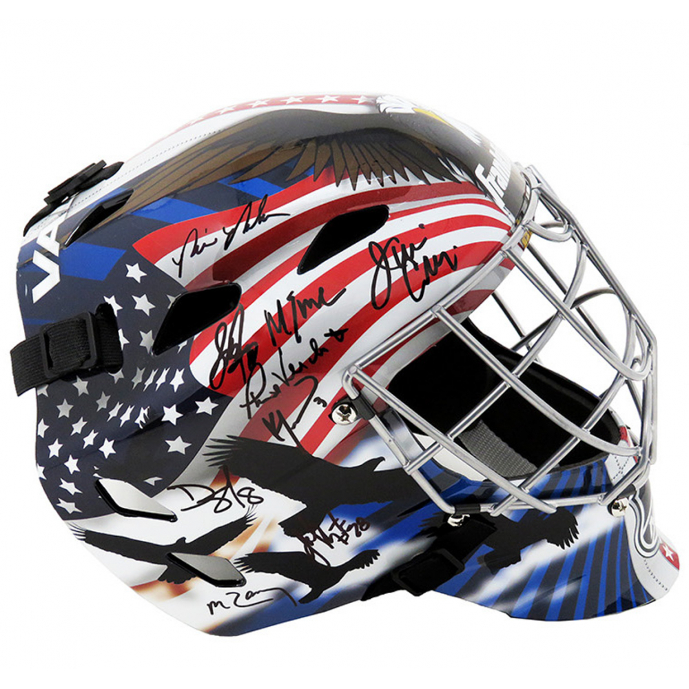 1980 Team USA "Miracle On Ice" Full-Size Goalie Mask Team-Signed by (18 ...