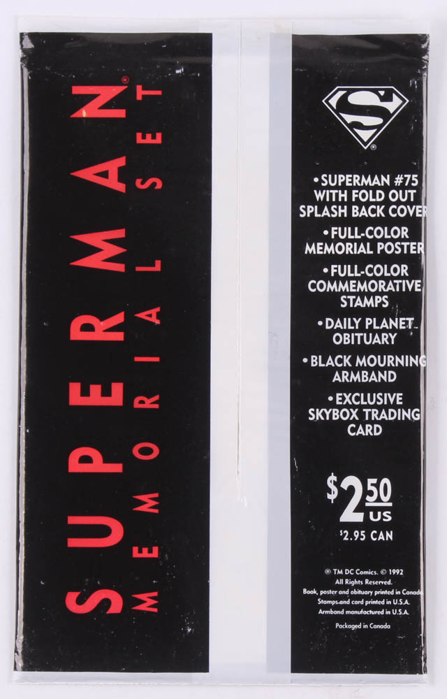 1992 "Superman" Issue #75 DC Comic Book Black Bag Memorial Set ...
